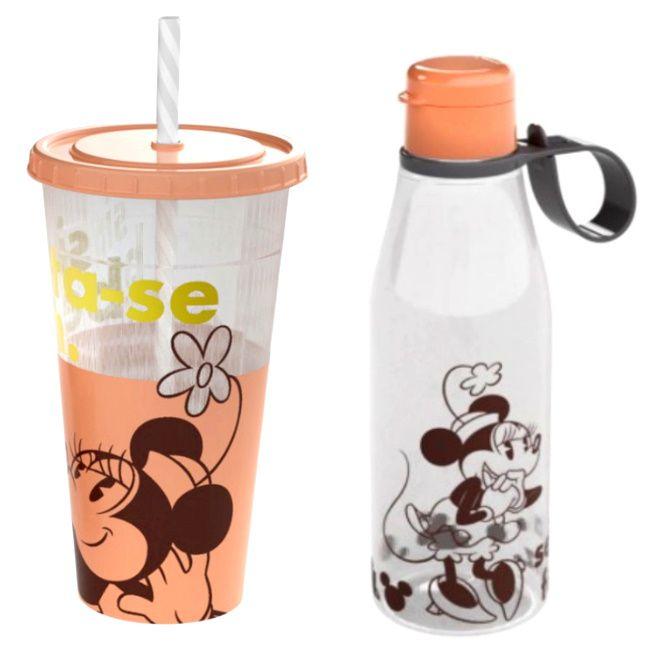 Kit Copo Refri e Garrafinha Abre Fácil Minnie Rosa Retrô - Plasútil ...