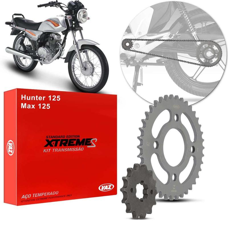 Kit Coroa e Pinhão Relação Transmissão Sundown Hunter 125 2003 A 2008 ...