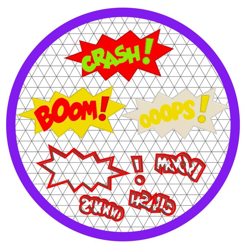 Kit Cortadores Onomatopeia Crash Boom Heróis Ooops Ops 5cm - 3D JÁ ...