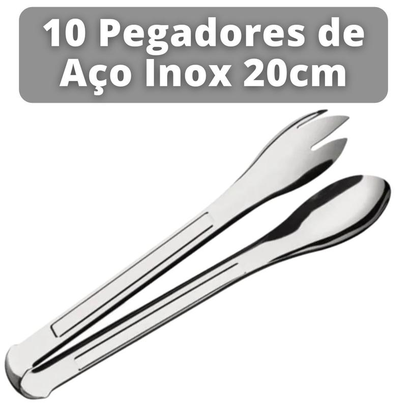 Kit Cozinha 10 Pegador Salada / Gelo / Frios / Massas Aço Inox - 123 ...