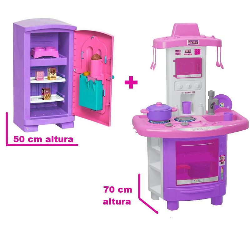 Kit Cozinha Infantil Completa Fogãozinho + Geladeira Sorvete - CARDOSO - Pais e Filhos - Cozinha ...