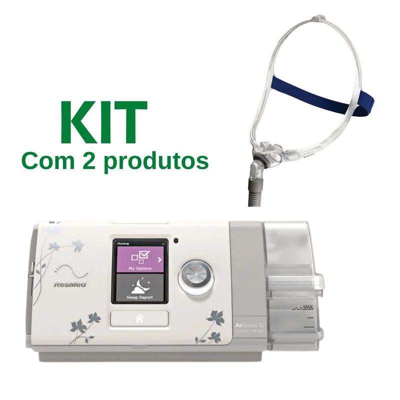 Kit cpap s10 airsense autoset for her + máscara nasal swift fx - resmed ...