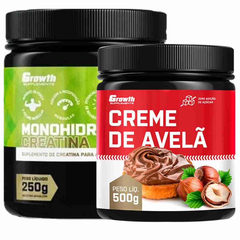 Kit Creatina 250g Monohidratada + Creme Avelã 500g Growth - Growth ...