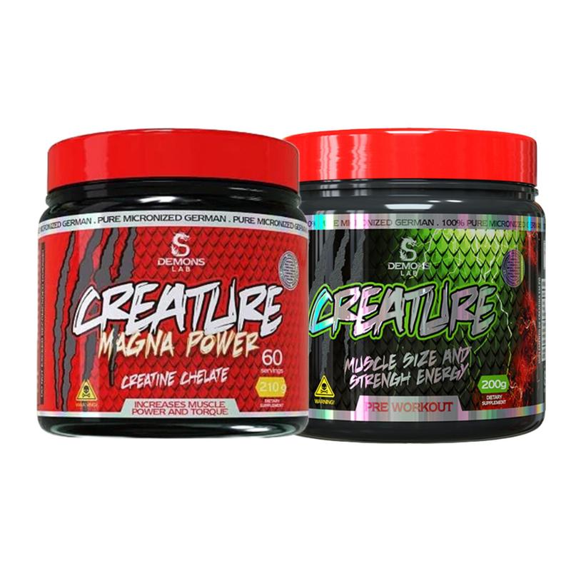 Kit Creatina Creature 200g Demons Lab + Creature Magnata Power 210g ...