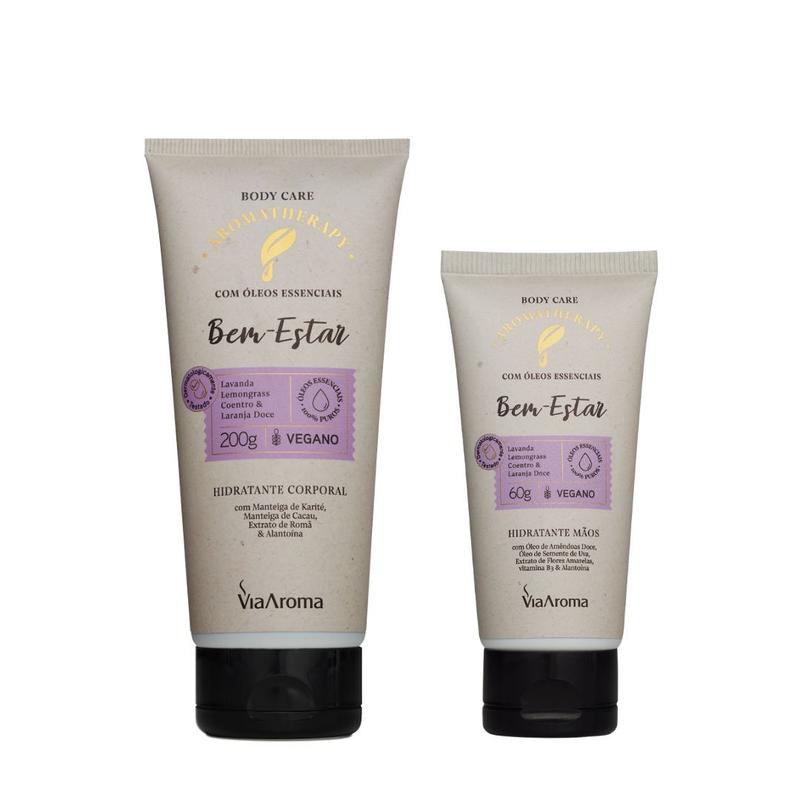 Kit Creme Hidratante Corpo e Mãos Bem-Estar Via Aroma Aromaterapia ...
