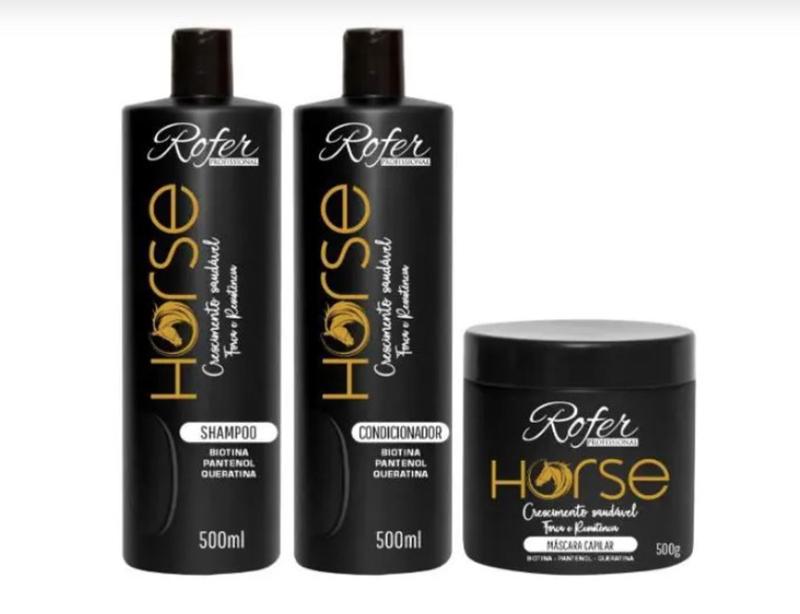 Kit Crescimento Horse Rofer 3x500ml - ROFER PROFISSIONAL - Cuidados com ...