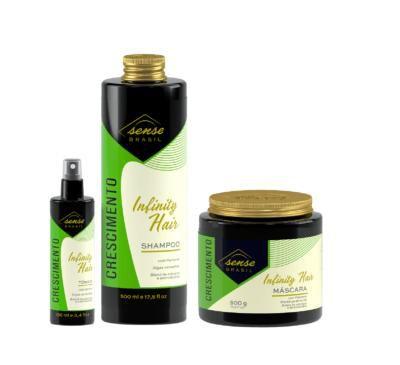 Kit Crescimento shampoo 500 ml máscara 500 ml Tônico 100 ml - SENSE ...