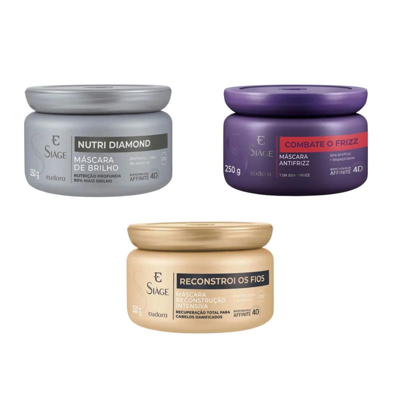 Kit Cronograma Capilar Eudora Máscara Cabelos Tratamento Nutrição ...
