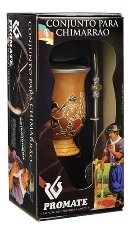 Kit Cuia Porongo Bomba Cromada Com Botão Trabalhado Promate - Kit para ...