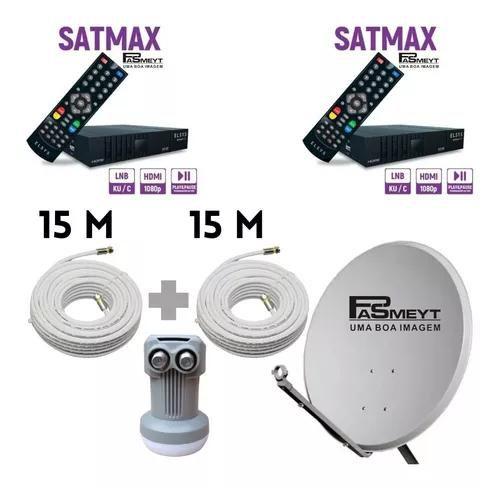Kit Da Nova Antena Parabólica Completa Para 02 Televisores - Elsys - Antena - Magazine Luiza
