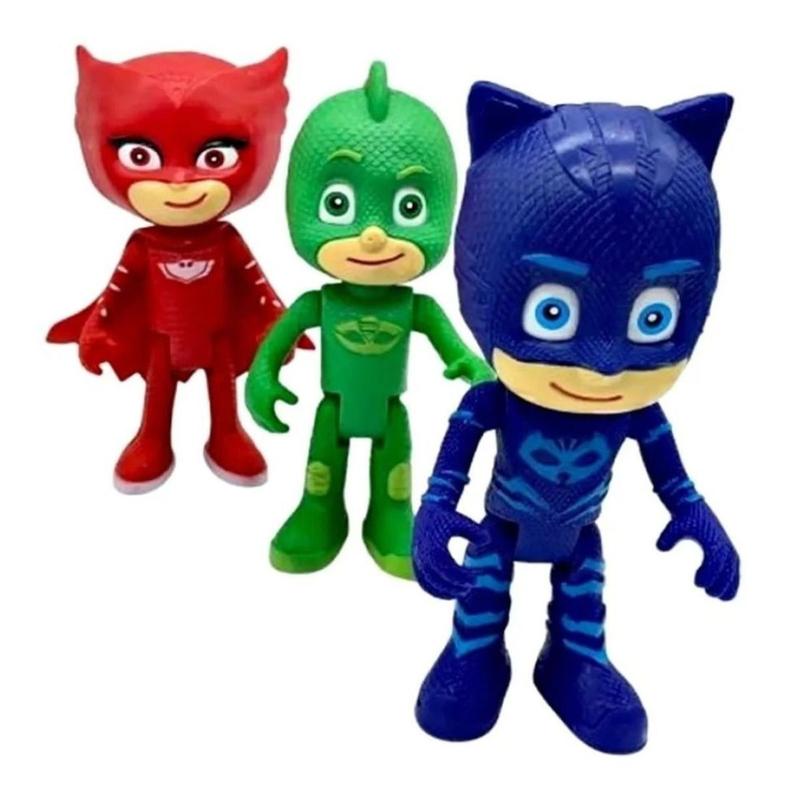 Kit De 3 Bonecos Pjmasks Corujita Largatixo Menino Gato 15cm - PJ Masks ...