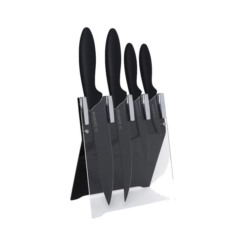 Kit de 4 Facas la Cuisine com Cepo - Cinza - Jogo de Facas / Cepos ...