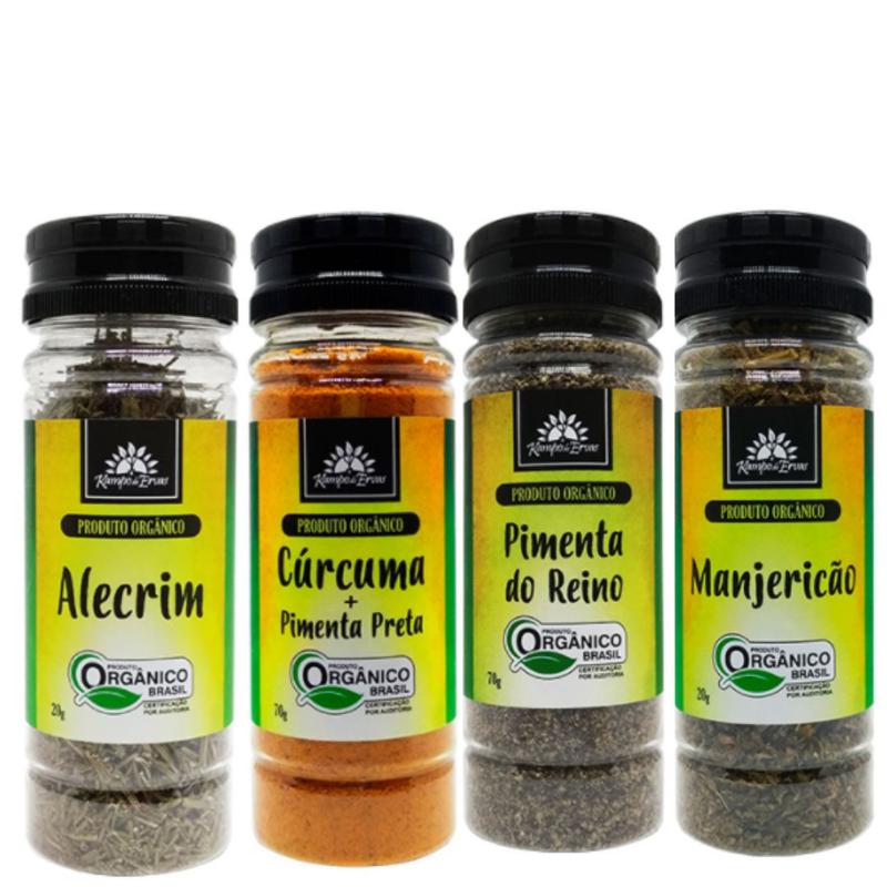 Kit de 4 Temperos Orgânicos Naturais - Kampo de Ervas - Alimentos ...