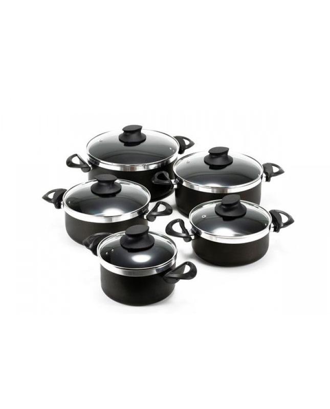 Kit de 5 panelas na cor prestige antiaderente com tampa de vidro - Vb ...