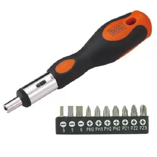 Kit de Acessório 10 Peças Com Chave Fenda Catraca BDHT68127 Black ...