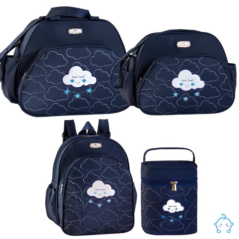 Kit de Bolsa Maternidade Nuvem Luxo Bebê Menino e Menina - Merver - Kit ...