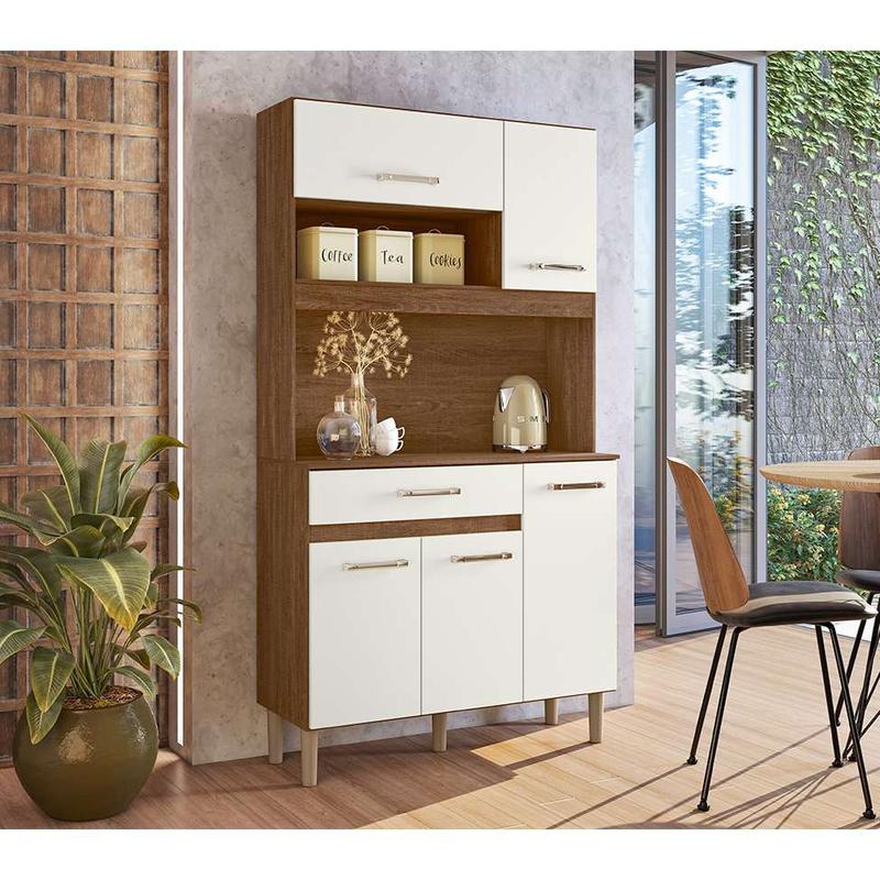 Kit de Cozinha Magazin 5 PT 1 GV Off White e Évora Rústico - Nicioli ...