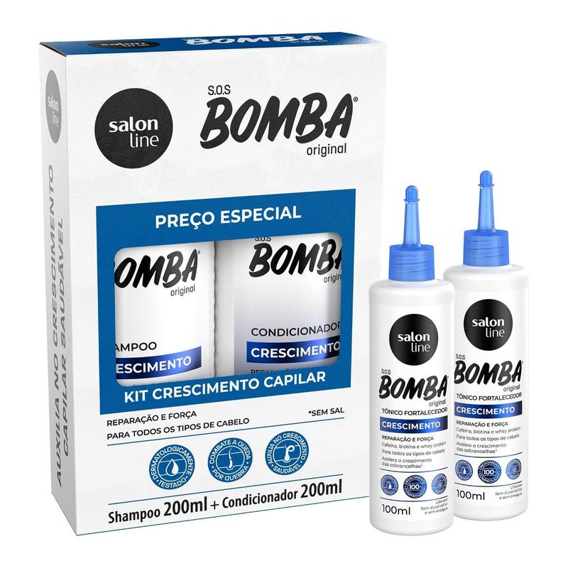 Kit de Crescimento Capilar SOS Bomba Original Salon Line - S.O.S Bomba ...