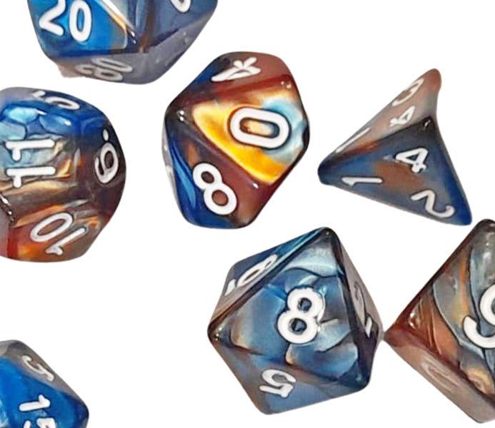 Kit de dados RPG d100 d20 d12 d10 d8 d6 d4 - Azul Caramelo - Coven of ...