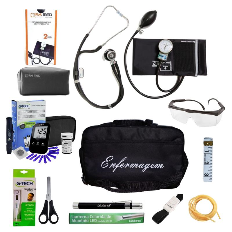 Kit de enfermagem preto p.a.med completo - Kit Enfermagem - Magazine Luiza