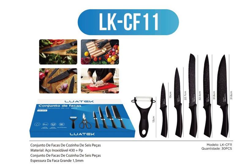 Kit de Facas (Luatek) LK-CF11 para uma Experiência Culinária de ...