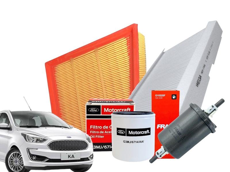 Kit de Filtros Ar/Óleo/Combustível/Cabine Novo Ka 1.5 3cc Dragon 2018 2019 2020 2021 - WEGA ...