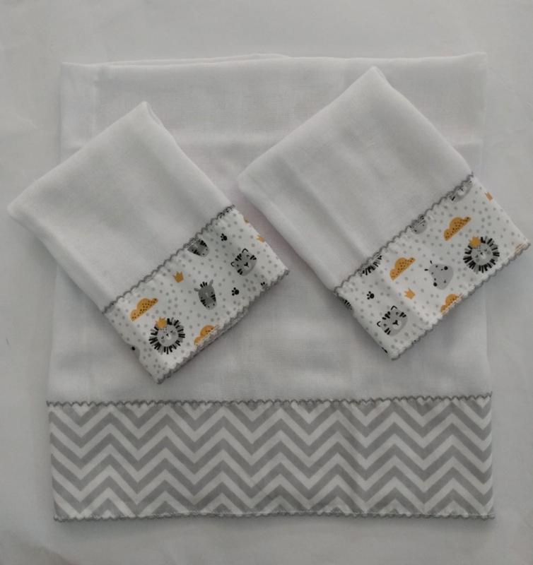 Kit De Fralda Para Bebês - Menina /Menino - 1 Fralda De Ombro - 2 ...