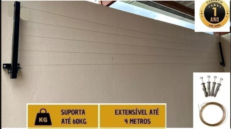 Kit de instalação para varal de parede retrátil com capacidade para ...
