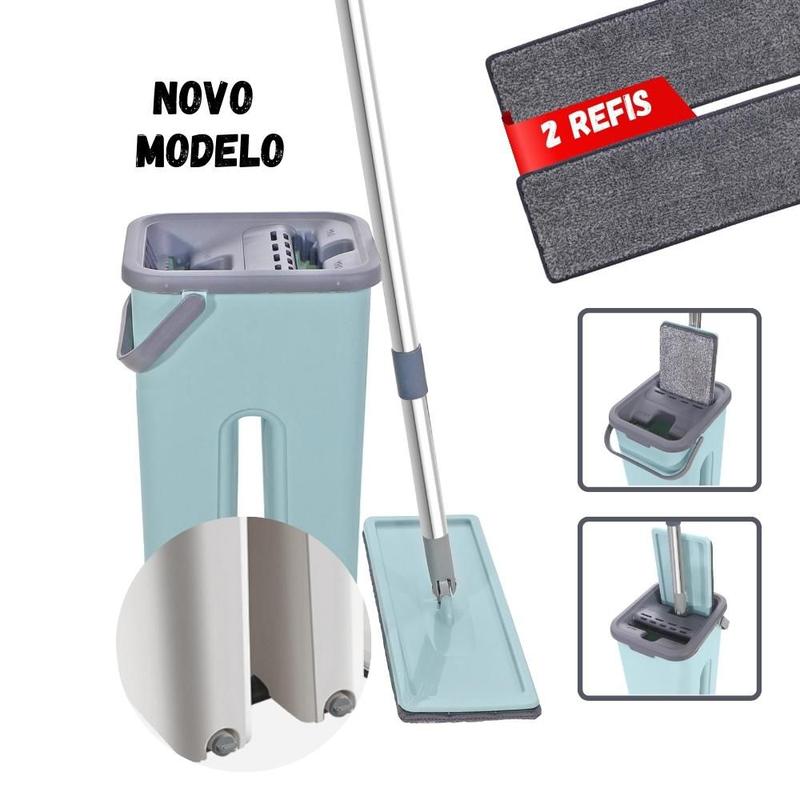 Kit De Limpeza Mopi Com Esfregão Balde Plástico Compacto - 123 - Mop e ...