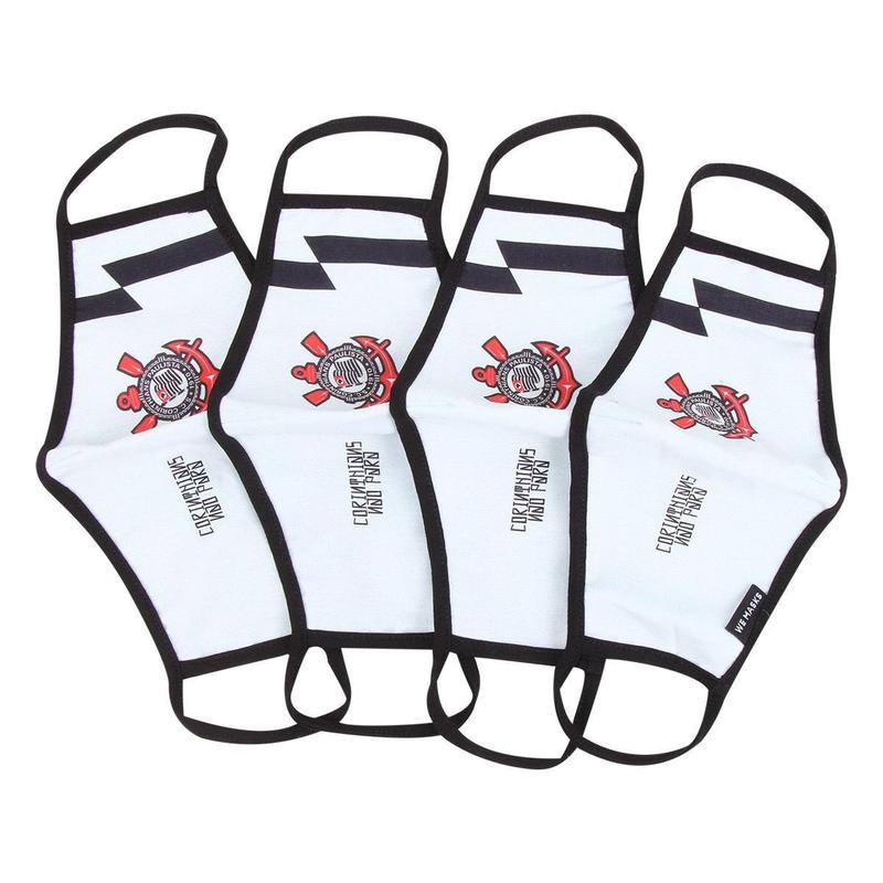 Kit de Máscaras de Proteção We Masks Corinthians Manto Branco - 4 Unid ...