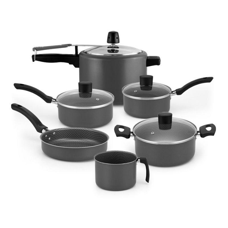 Kit de panela 6 pçs cinza alegrete - Jogo de Panelas - Magazine Luiza