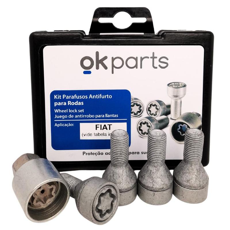 Kit de Parafusos Antifurto de Rodas p/ FIAT com Chave do Segredo ...
