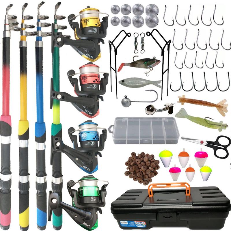 Kit De Pesca Completo 4 Varas 1,70m 4 Molinete Itens - CMIK - Produtos para Pesca Esportiva ...