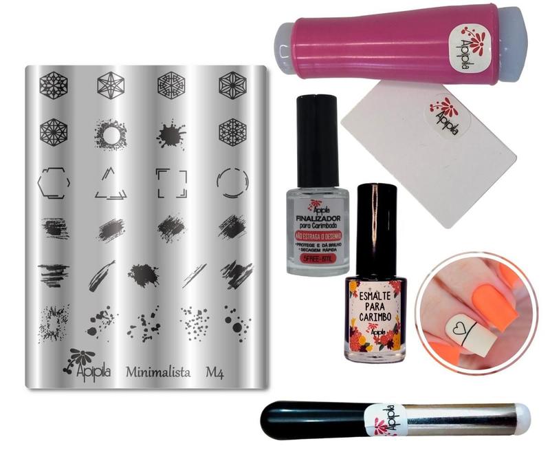 KIT de Placas e Carimbo De Unhas Minimalista Apipila - Apipila ...
