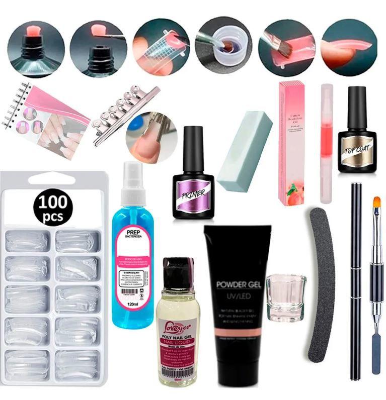 Kit de Polygel Completo Unhas em Gel Monomer Prep primer - Casa da ...