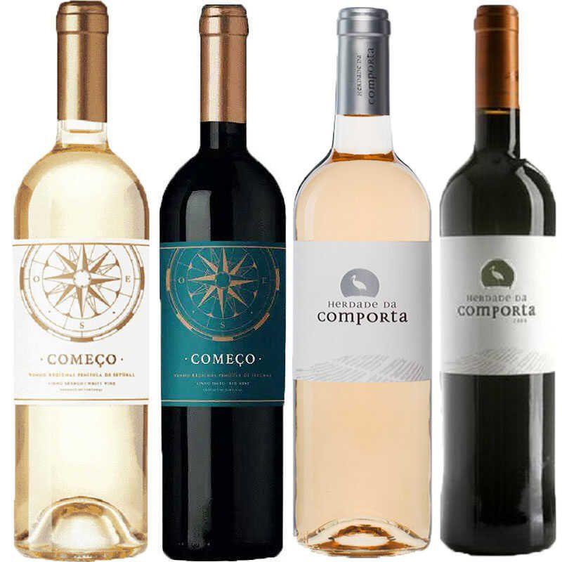 Kit de Vinhos Começo e Herdade da Comporta com 4 Rótulos - Cadeado ...