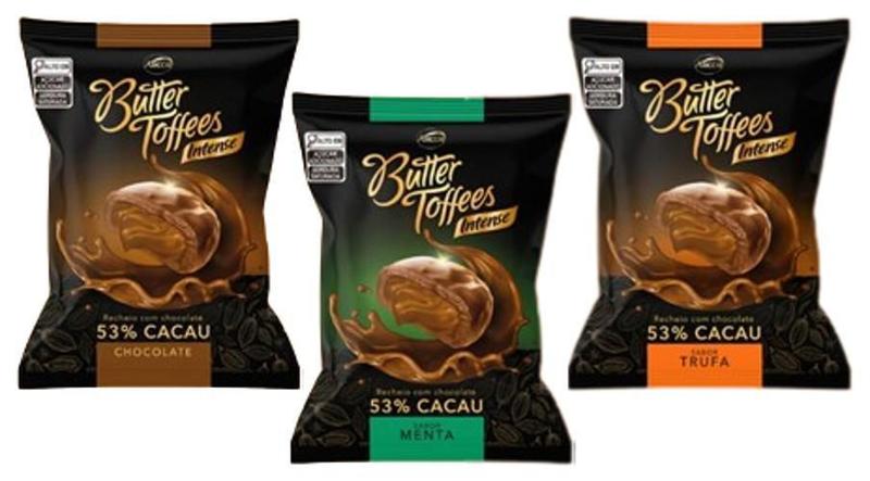 Kit Degustação Bala Chocolate 53% Cacau Butter Toffees 500g - Arcor ...