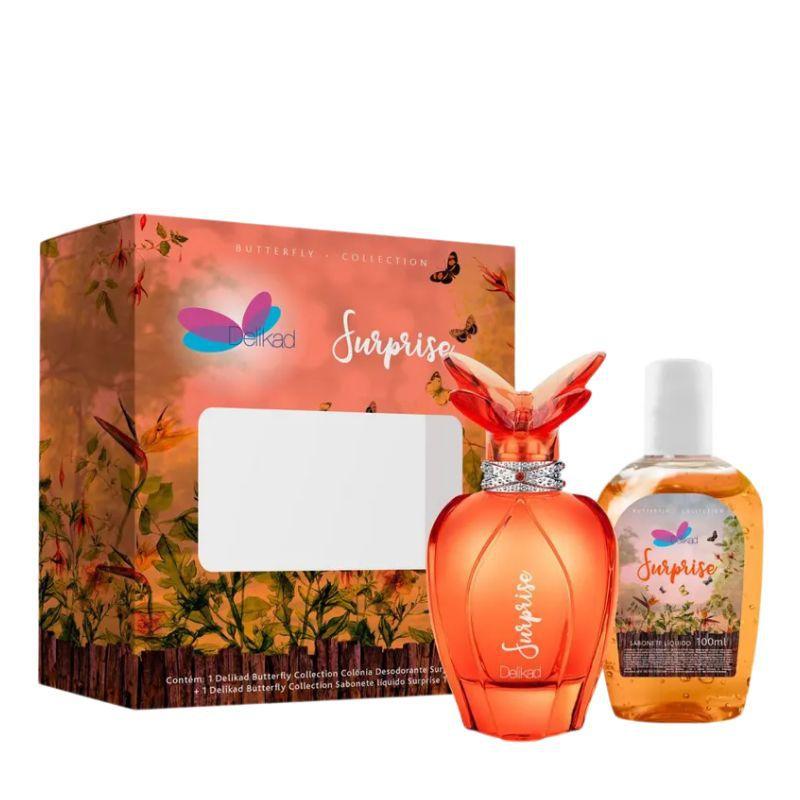 Kit Delikad Butterfly Surprise ( Perfume 120 ml + Sabonete Líquido 100 ...
