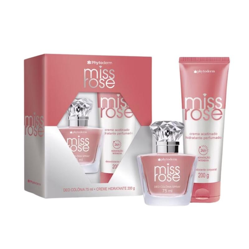 Kit deo colônia 75ml + creme hidratante acetinado 200g phytoderm miss ...