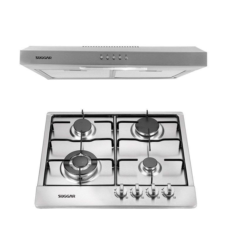 KIT Depurador 60cm Cooktop inox 4 bocas 220v - Suggar - Depurador de Ar ...
