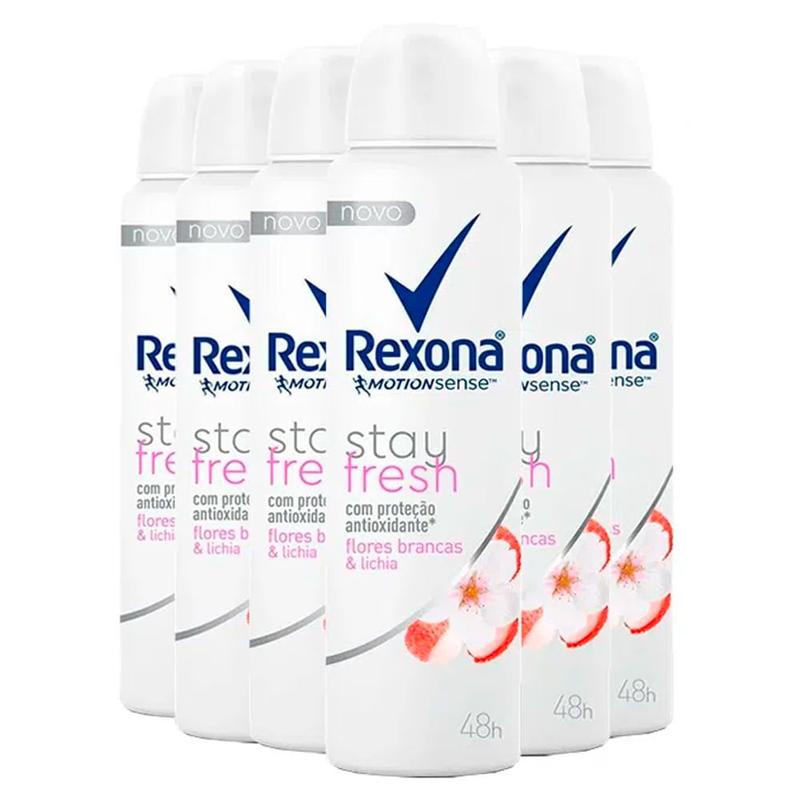 Kit Desodorante Aerosol Rexona Feminino Flores Brancas E Lichia 150ml ...