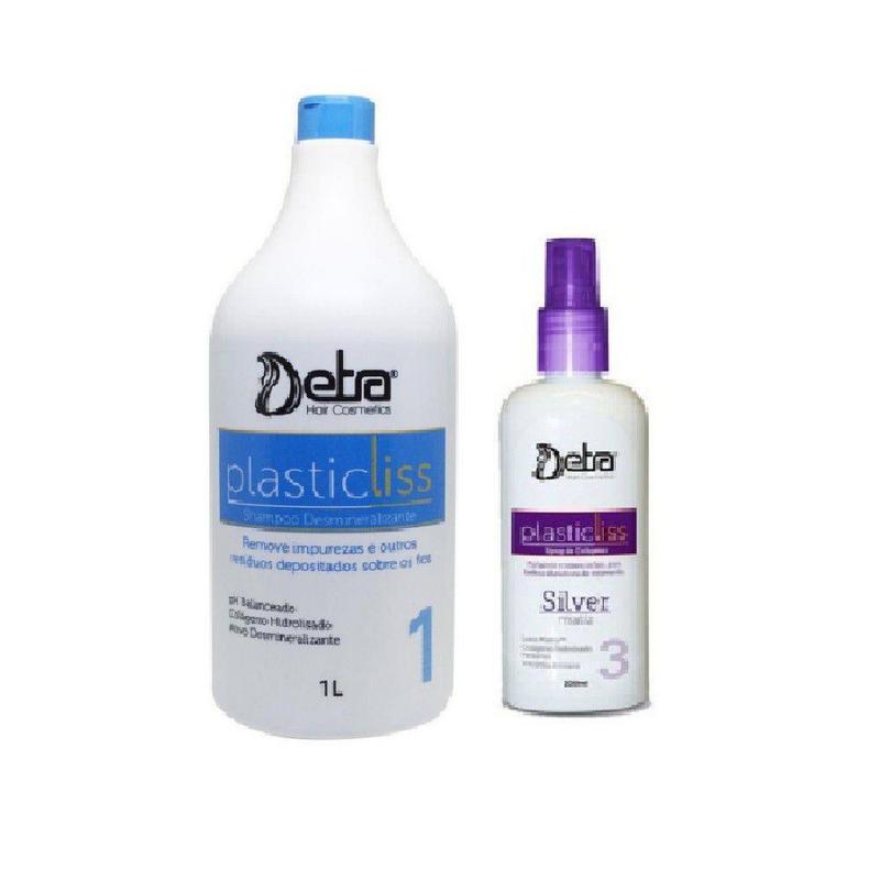 Kit Detra lastic Liss Shampoo Passo 1 1000Ml + Spray De Colágeno 200ml ...