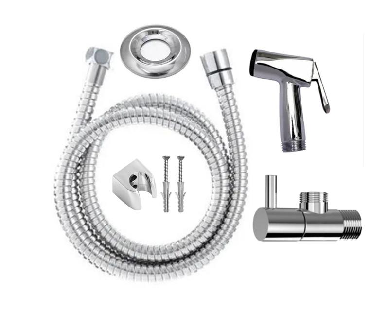 Kit Ducha Higiênica Lisboa Todo Metal Luxo Cromado C85 1,20MTS CÓD. 344 ...