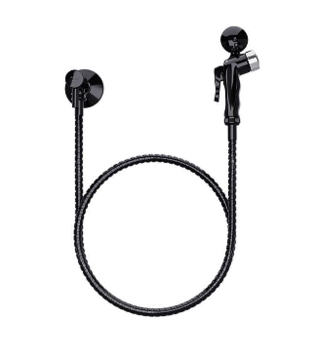 Kit ducha pop black preta confort 1/4 volta abs inox 120cm blukit ...