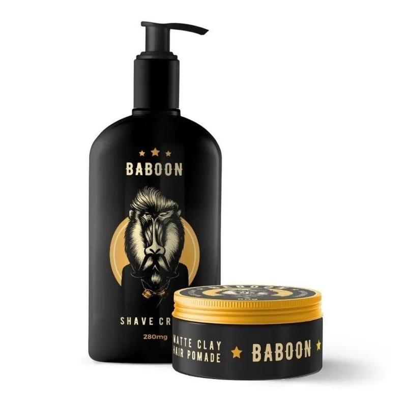 Kit Dupla Baboon - Shave Cream + Pomada Matte Clay - Baboon - Barbearia ...