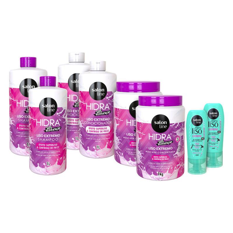 Kit Duplinha SOS Hidratação Liso Extremo com Defrizante térmico 200ml ...