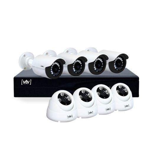 Kit dvr 8ch 3x1 +8 cameras 720p - sem hd e sem fios - VTV - Gravador de ...