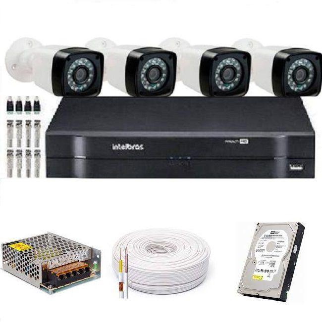 Kit Dvr intelbras de 4 canais + 04 cameras em HD - Gravador de Vídeo ...