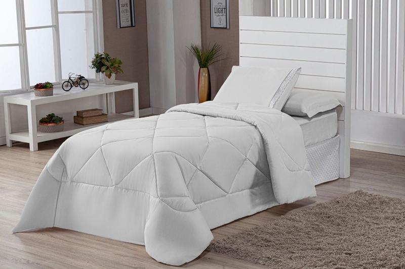 Kit Edredom Solteiro Dupla-face + Jogo de Lençol Solteiro Kit 4 Peças ...