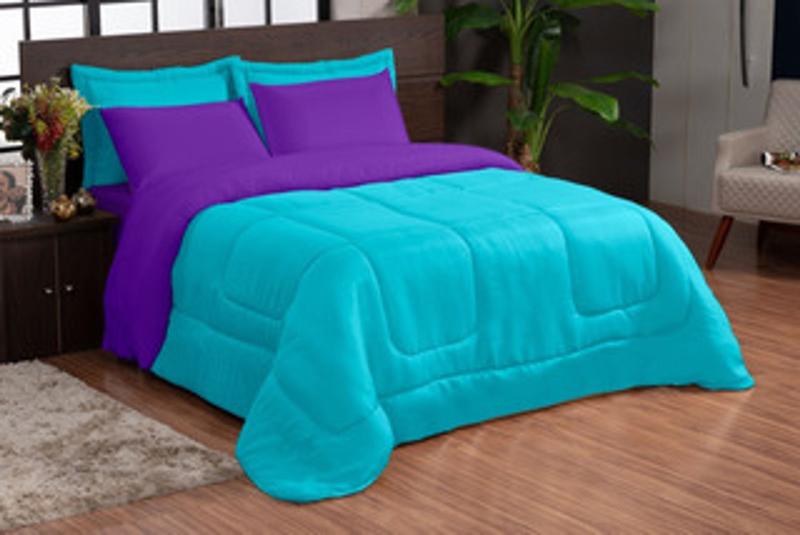Kit Edredon Ternura Casal Queen 06 Peças tifanni com roxo - NOSSO LAR ...